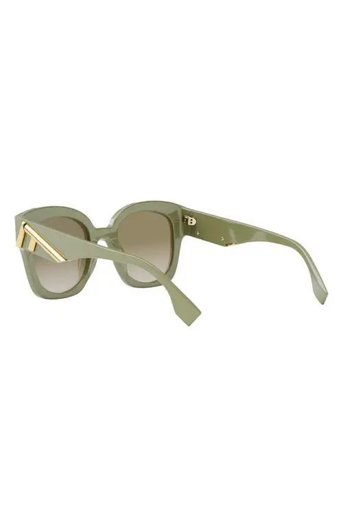 Fendi First 63mm Square Sunglasses - Light Green/gradient Green