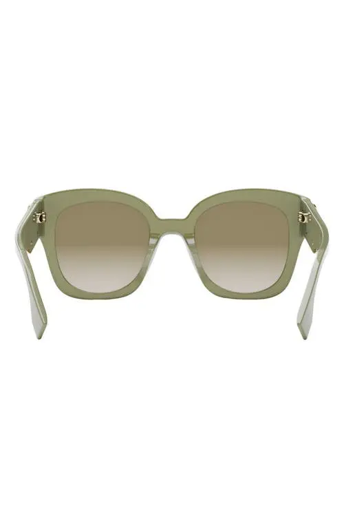 Fendi First 63mm Square Sunglasses - Light Green/gradient Green