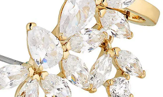 Nadri Wild Flower Crystal Chandelier Earrings - Gold