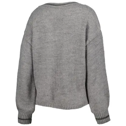 LUSSO Brooklyn Nets Scarletts Lantern Sleeve Tri-blend V-neck Pullover Sweater