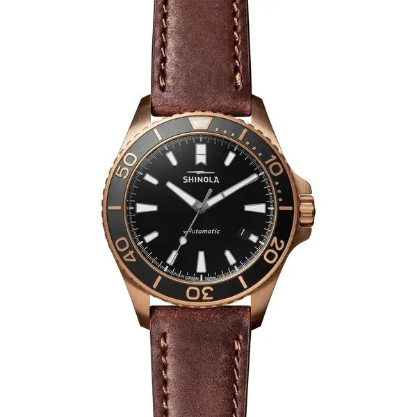 Shinola Automatic Strap Watch - Teak/ Black/ Bronze