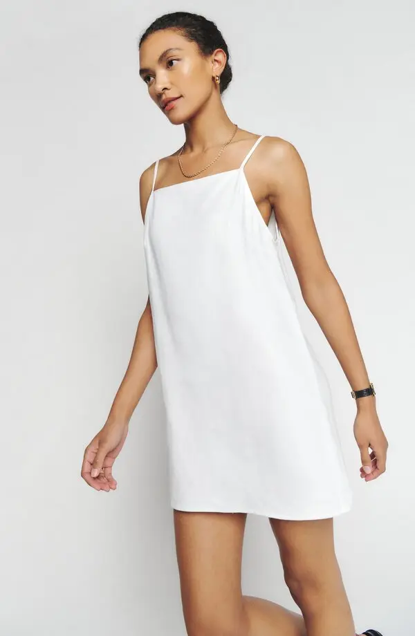 Reformation Kienna Linen Minidress In White - 50% Off | Editorialist