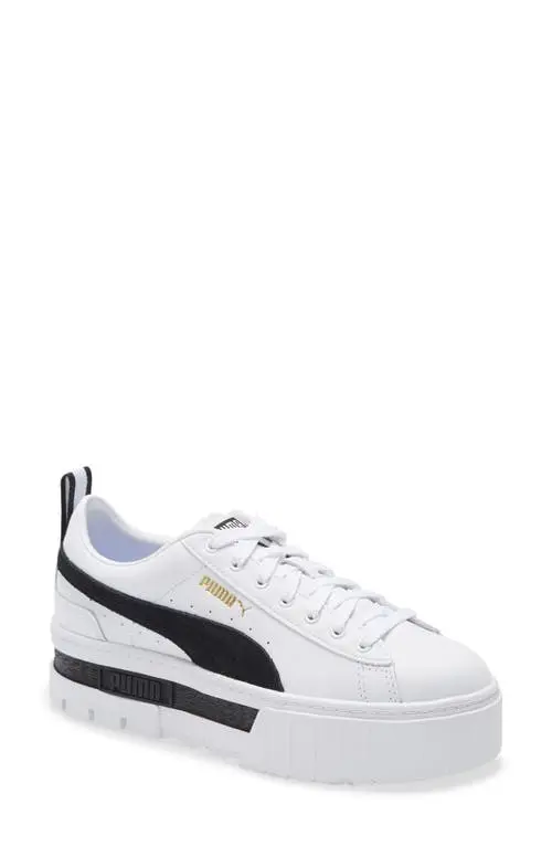 PUMA Mayze Leather Platform Sneakers