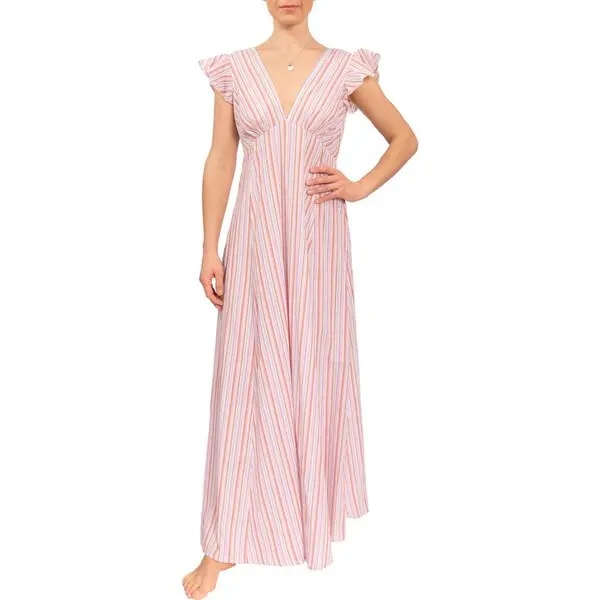 EVERYDAY RITUAL Heidi Nightgown - Verona Pink Stripe