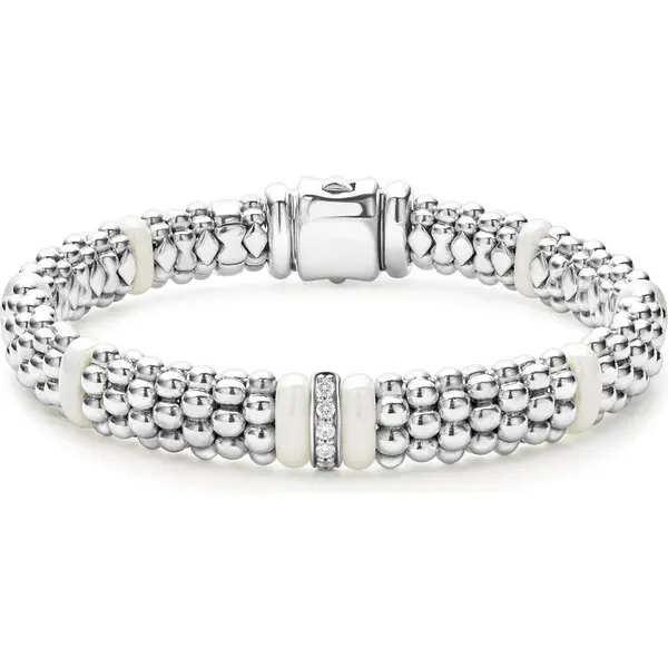 Lagos Caviar Diamond Station Bracelet - Silver/diamond