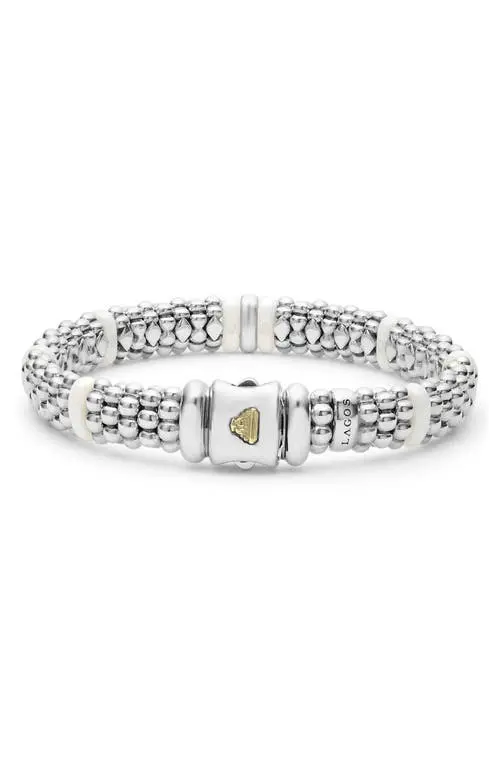 Lagos Caviar Diamond Station Bracelet - Silver/diamond