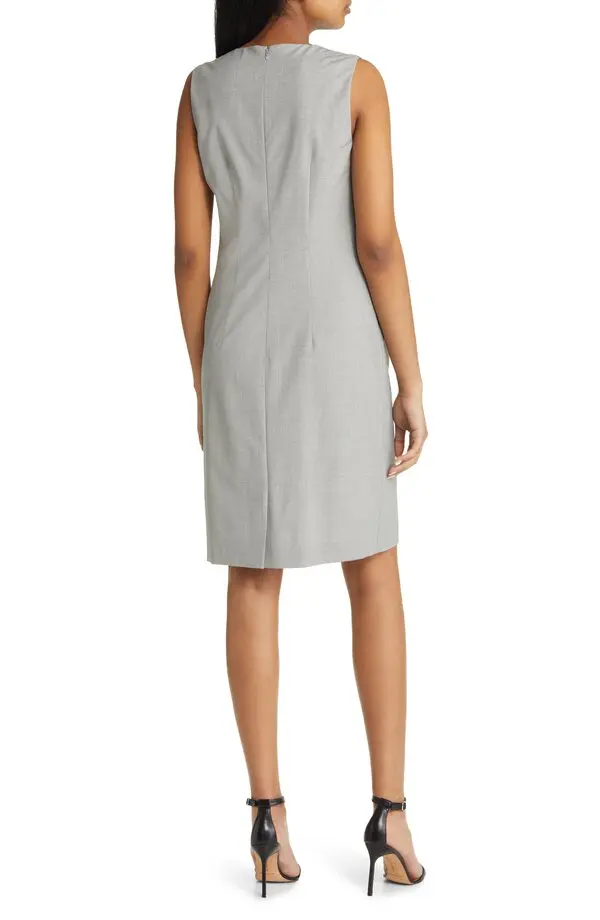 slim fit dress slacks Boss Dironah Virgin Wool Sheath Dress in Charcoal at Nordstrom, Size 0
