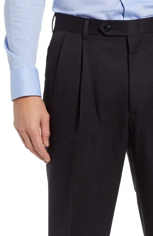 Berle Classic Fit Pleated Microfiber Dress Pants