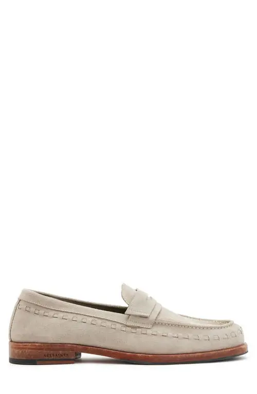 Allsaints Sammy Suede Penny Loafer In Sand - 40% Off  display picture 2