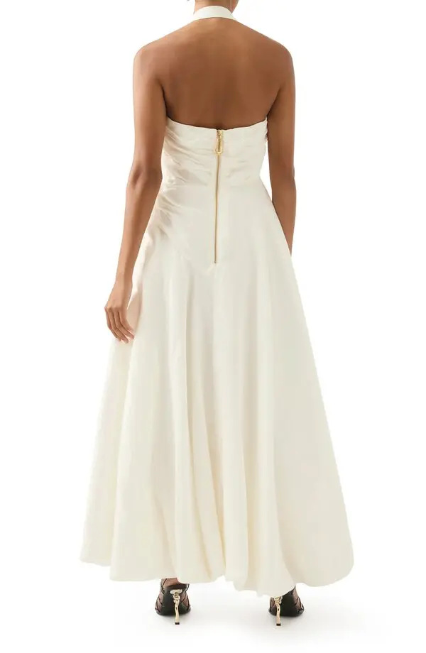 Aje Mika Asymmetric Linen Blend Halter Dress In Ivory - 61% Off |  Editorialist