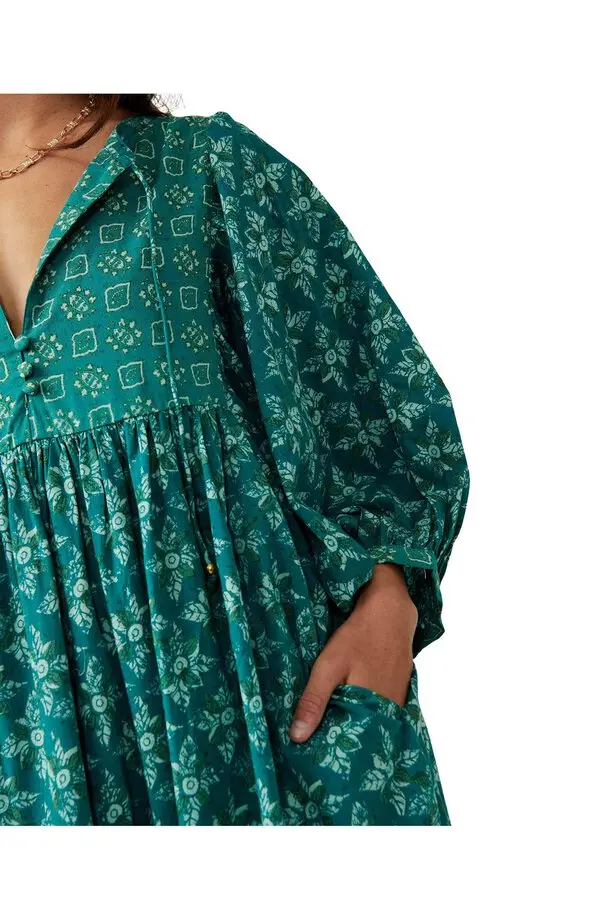 knee length dresses for ladies Free People Hazy Maisy Dress Forest Combo