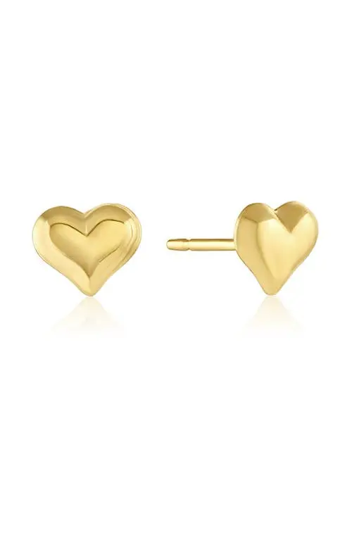 SET & STONES Heart Stud Earrings - Gold