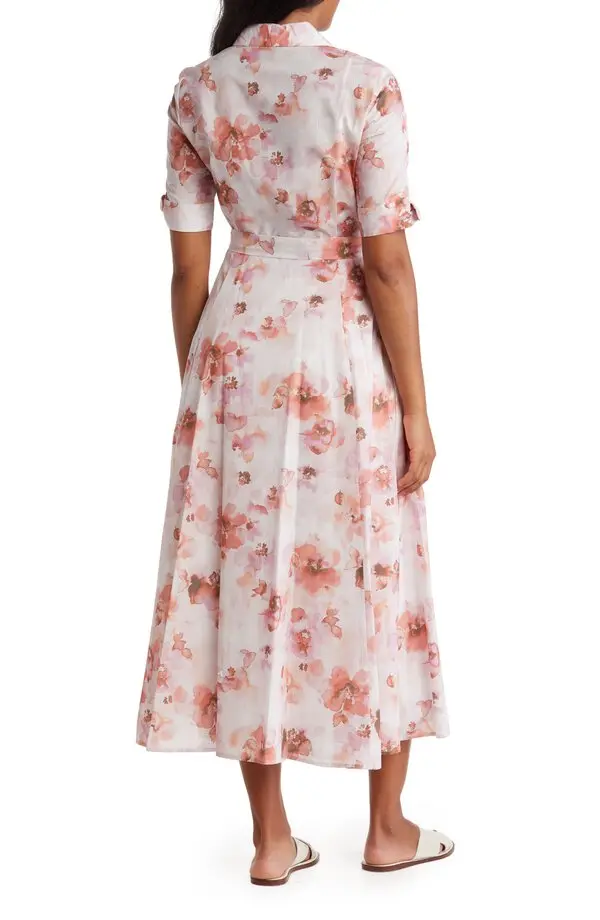 Calvin Klein Floral Cotton Maxi Shirtdress