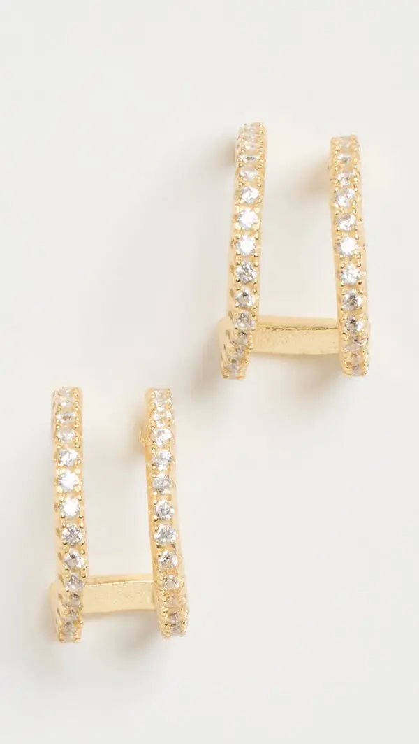Shashi Erin Pave Hoop Earrings