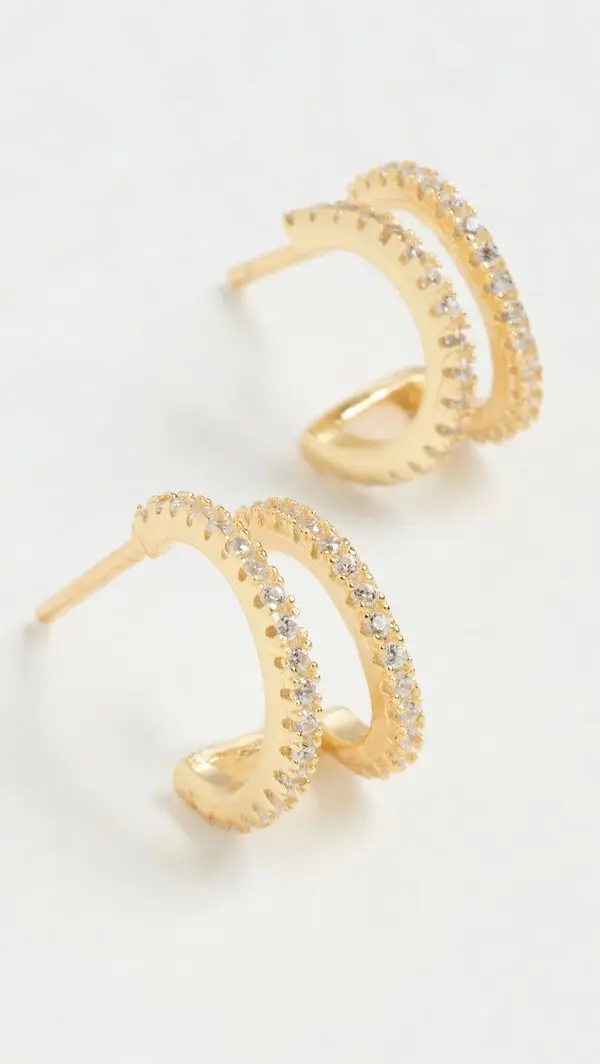 Shashi Erin Pave Hoop Earrings