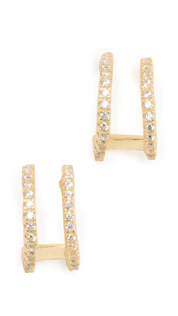 Shashi Erin Pave Hoop Earrings