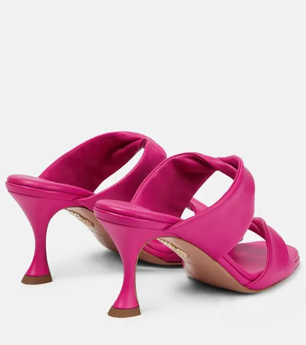 AQUAZZURA Twist Leather Sandals - Pink