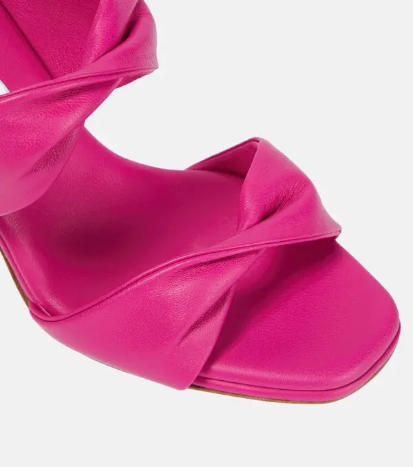 AQUAZZURA Twist Leather Sandals - Pink