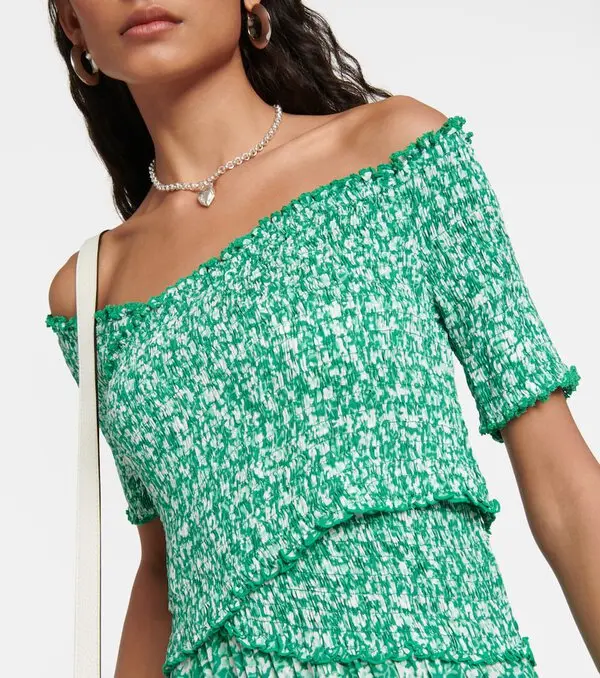 Poupette St Barth Soledad Floral Midi Dress - Blue