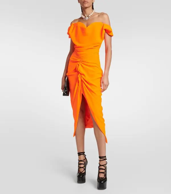 VIVIENNE WESTWOOD Sunday Off-shoulder Crêpe Corset Top - Orange
