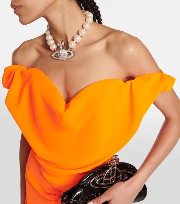 VIVIENNE WESTWOOD Sunday Off-shoulder Crêpe Corset Top - Orange