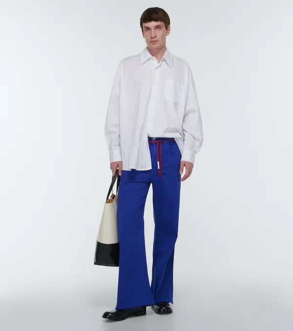 Marni Mid-rise Straight Cotton-blend Pants