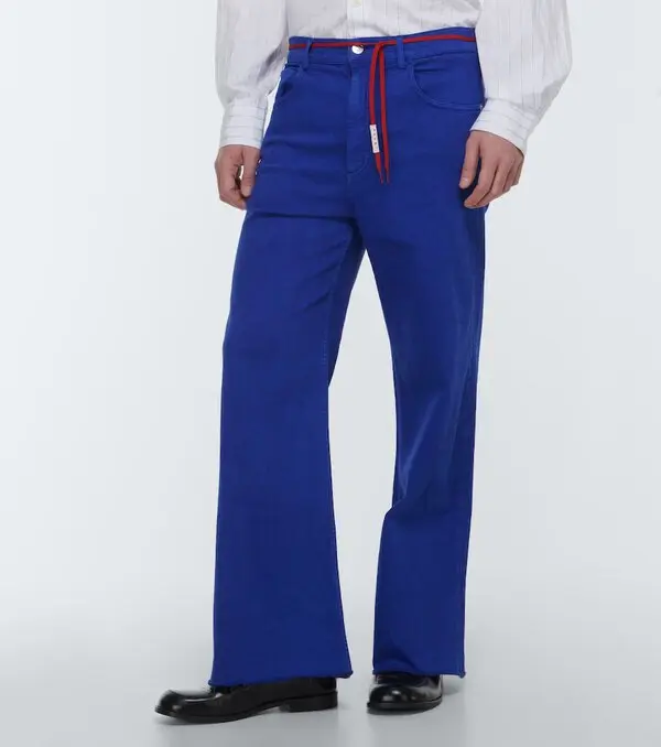 Marni Mid-rise Straight Cotton-blend Pants