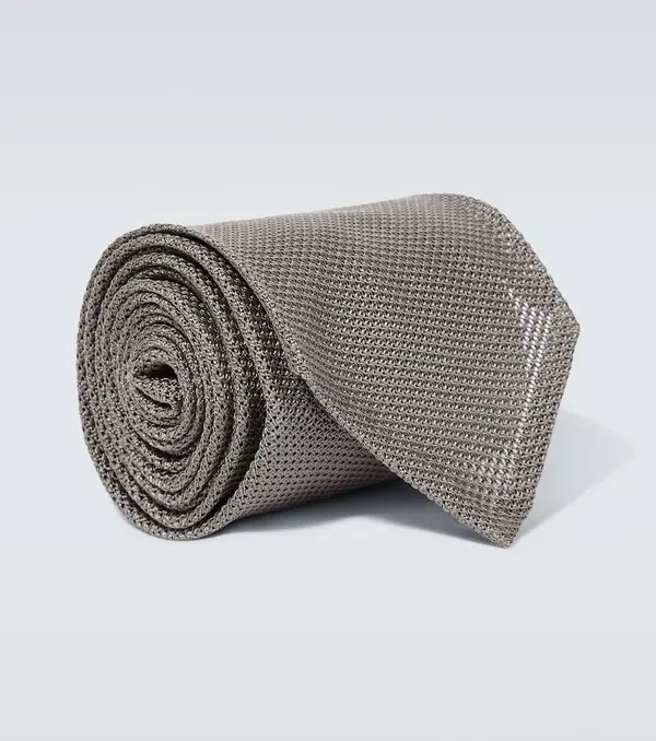 Thom Sweeney Silk Neck Tie - Grey