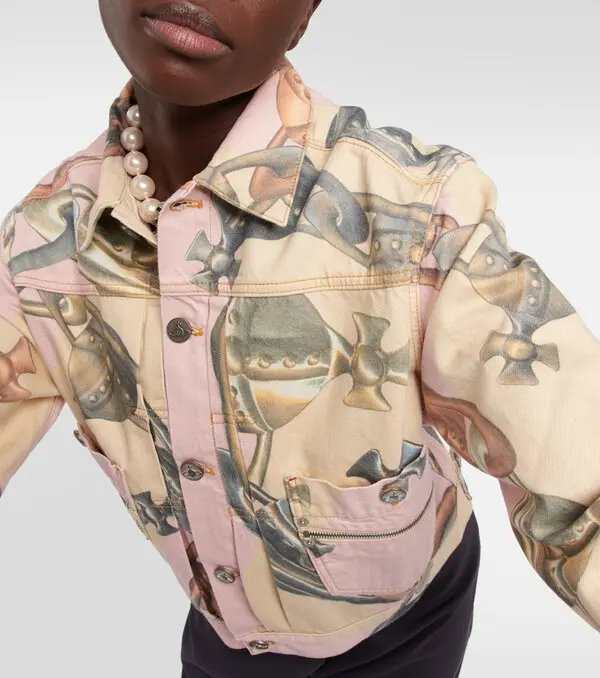 Vivienne Westwood Orb Chain Denim Jacket In Multicoloured - 30