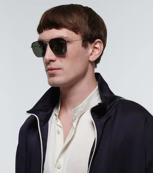 Saint Laurent Aviator Sunglasses - Silver | Editorialist display picture 3