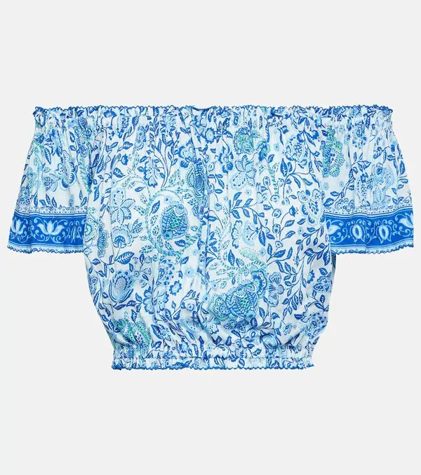 Poupette St Barth Camila Printed Top - Blue