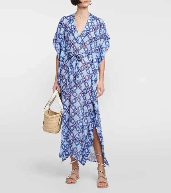 Poupette St Barth Andrea Asymmetric Kaftan - Blue