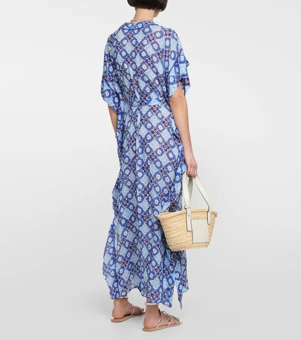 Poupette St Barth Andrea Asymmetric Kaftan - Blue