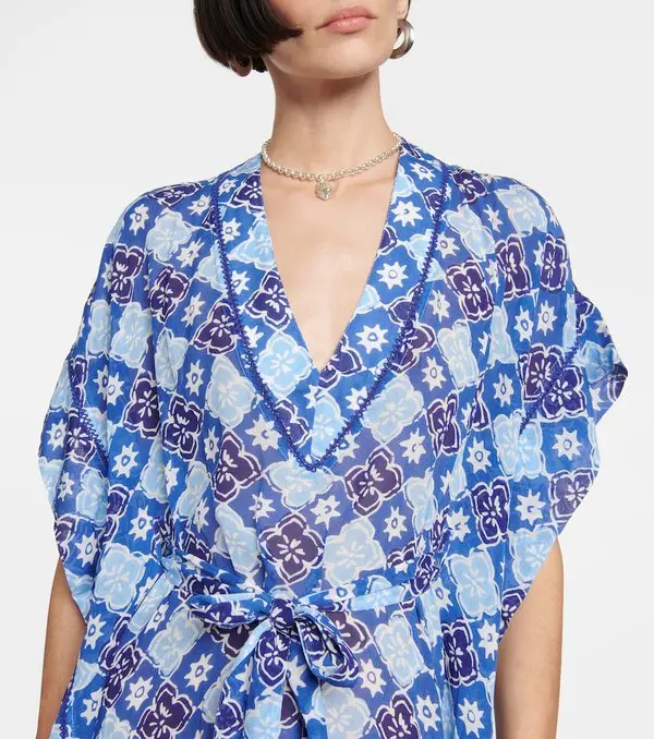 Poupette St Barth Andrea Asymmetric Kaftan - Blue