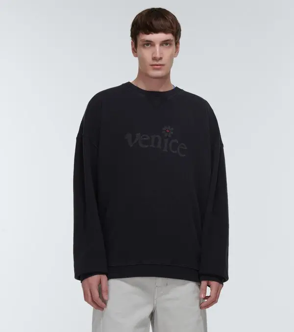 ERL Printed Cotton Fleece Sweatshirt