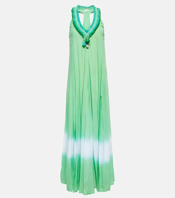 Poupette St Barth Nava Tie-dye Maxi Dress - Green