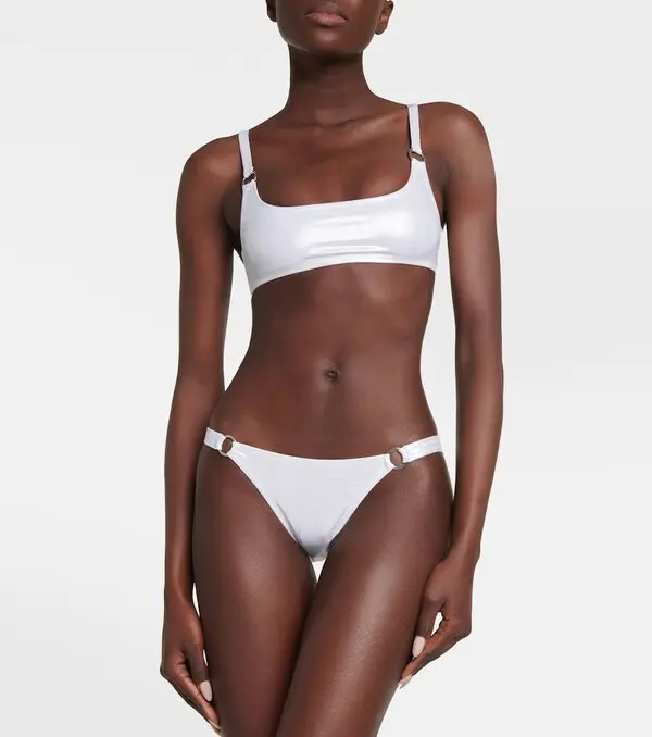 Melissa Odabash Bari Metallic Bikini Bottom - Silver