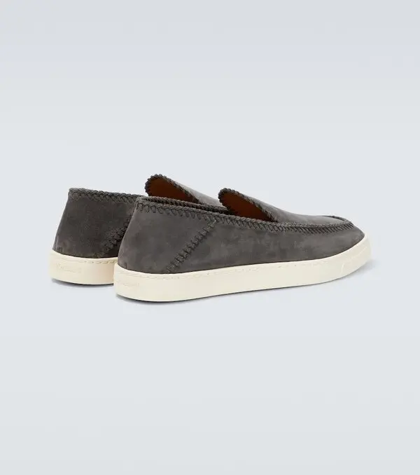 Giorgio Armani Galleria 3 Suede Slip-on Loafers - Grey