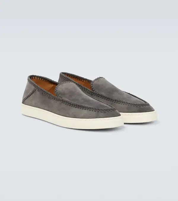 Giorgio Armani Galleria 3 Suede Slip-on Loafers - Grey