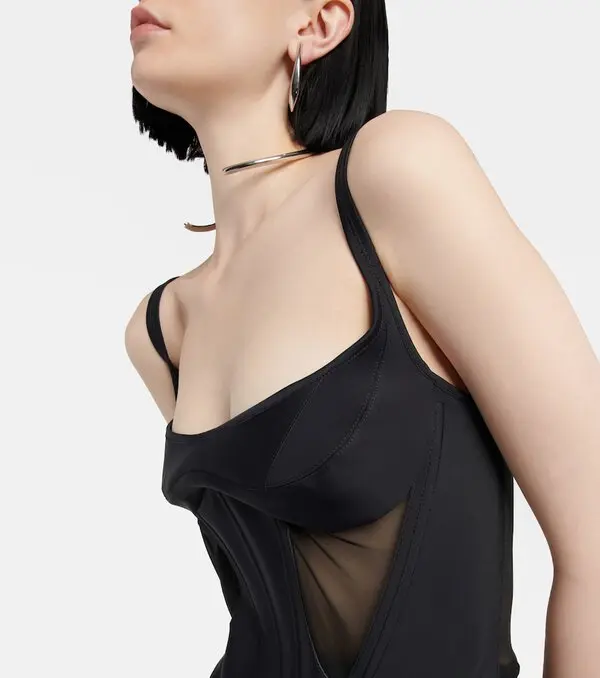 MUGLER Bonded Illusion Bustier - Black