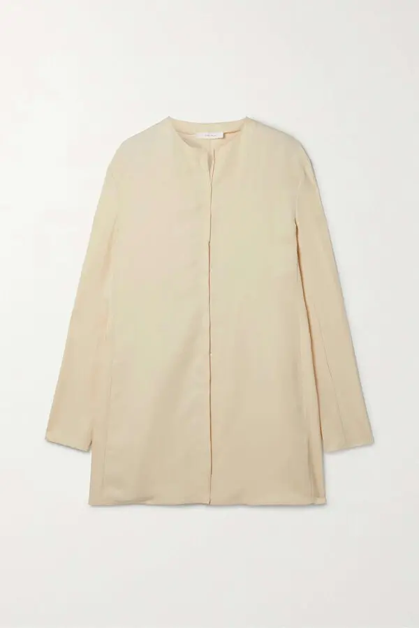 THE ROW Berilla Twill Blouse - Beige