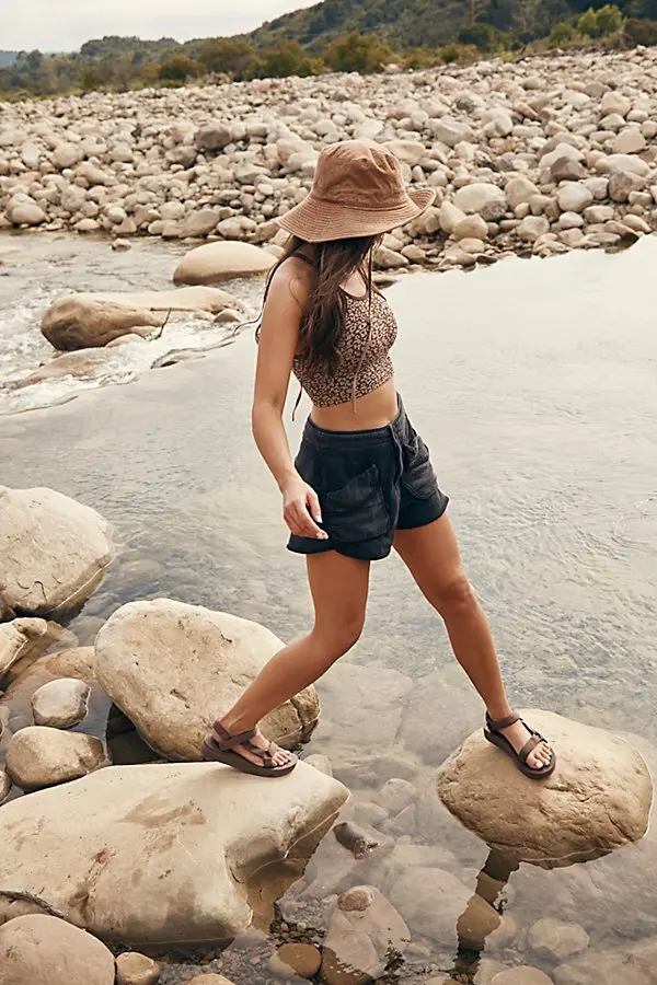 Free People Mid-rise Loose Fit Shorts - Black