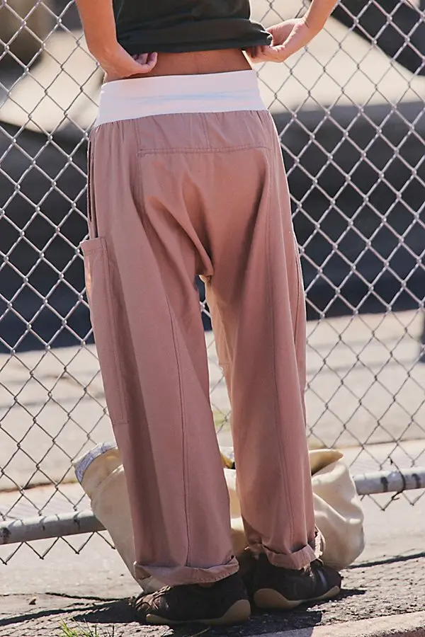 Free People Cliff Hanger Harem Pants - Sandy Combo