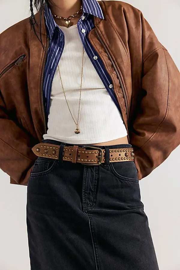 Free People We The Free Sola Stud Belt - Aged Metallic