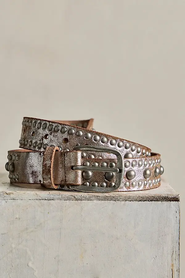 Free People We The Free Sola Studded Leather Belt - Pyrite
