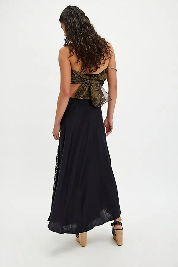 Free People Satin Half Slip With Lace Detailing