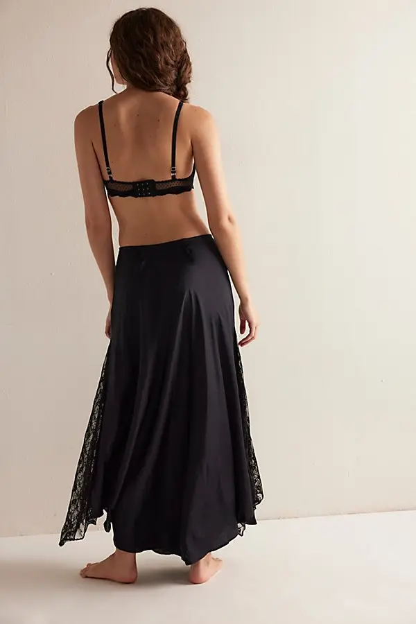 Free People Satin Half Slip With Lace Detailing