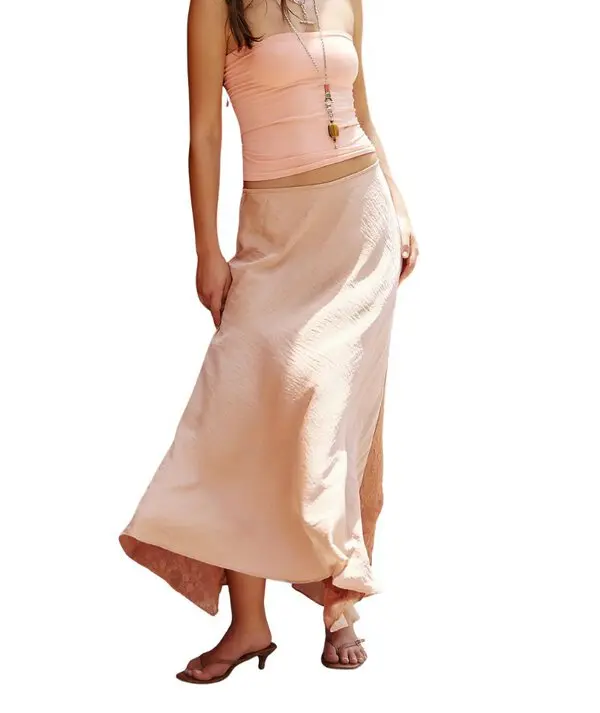 Free People Satin Half Slip With Lace Detailing - Cafe Latte