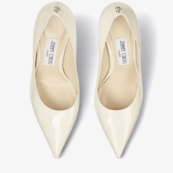 JIMMY CHOO Love 85 Patent Leather Pumps With Jc Emblem - Neutral