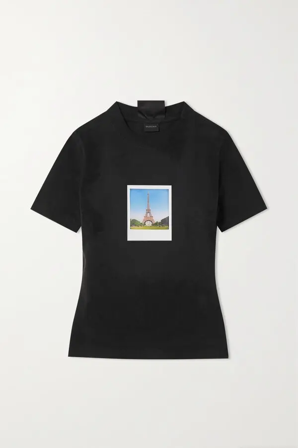 Balenciaga Paris Day Printed Stretch-cotton Jersey T-shirt